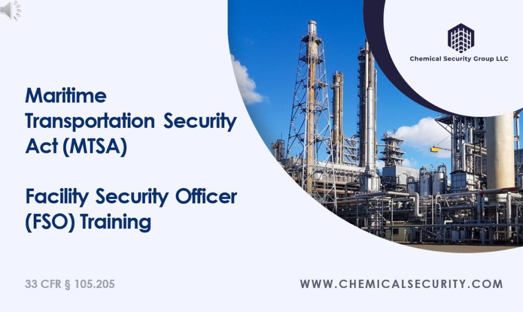 Online MTSA FSO Training Course – Chemical Security Group